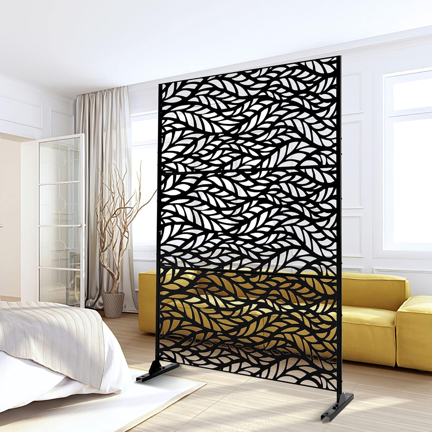 Amazon.com: Elevens Metal Outdoor Privacy Screen, Freestanding Outdoor ...