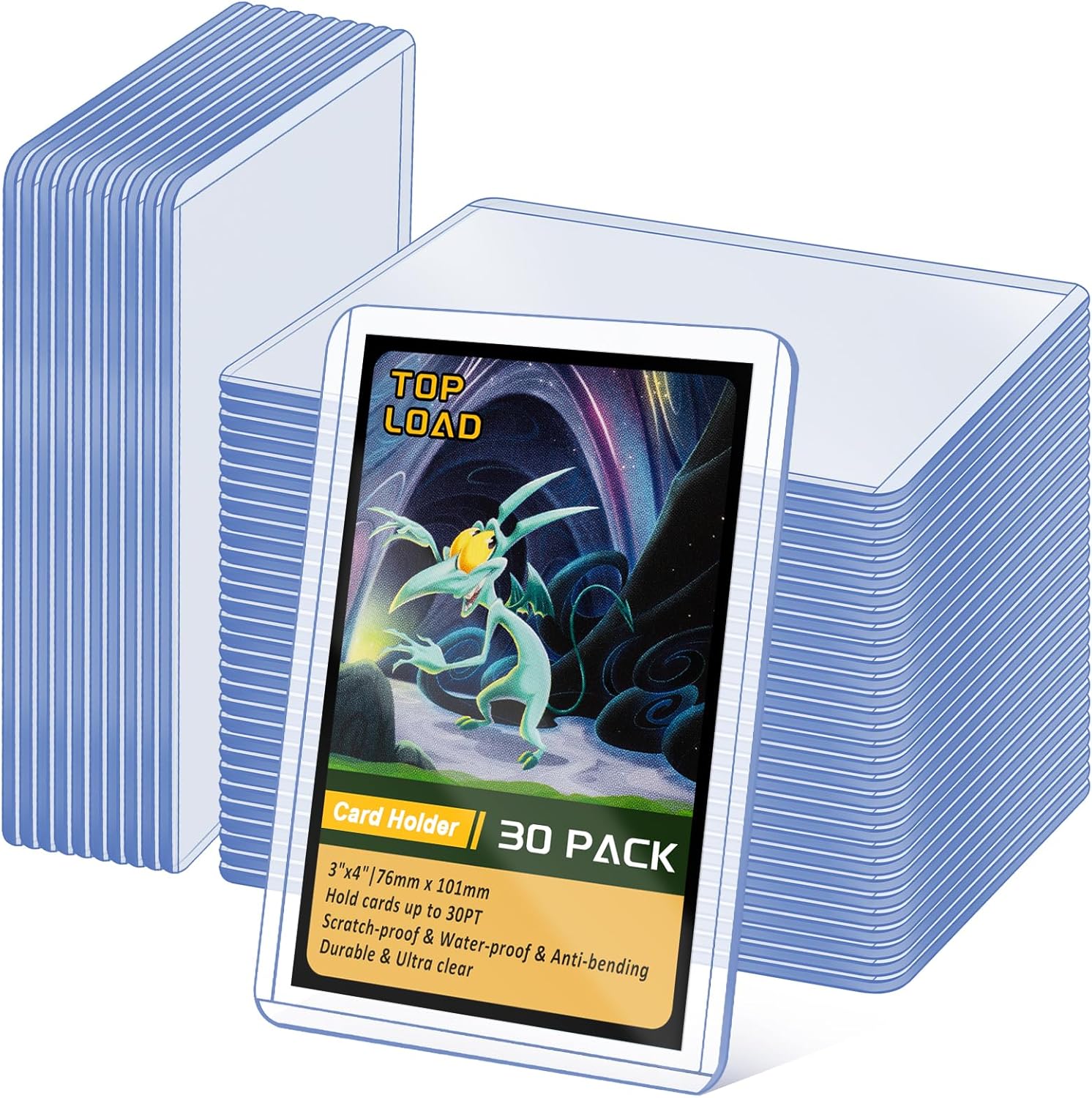 Amazon.com: 30 Pack Top Loads for Cards 3"x4" Hard Plastic Card Sleeves ...