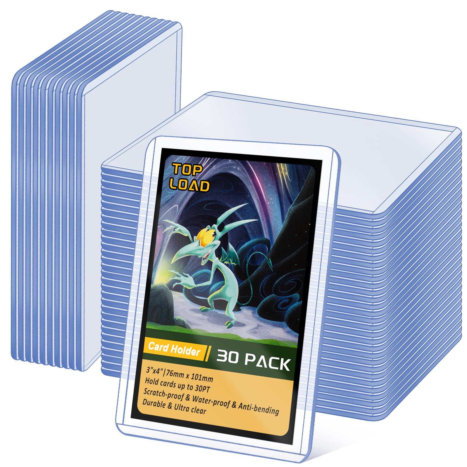 Amazon.com: 30 Pack Top Loads for Cards 3"x4" Hard Plastic Card Sleeves ...