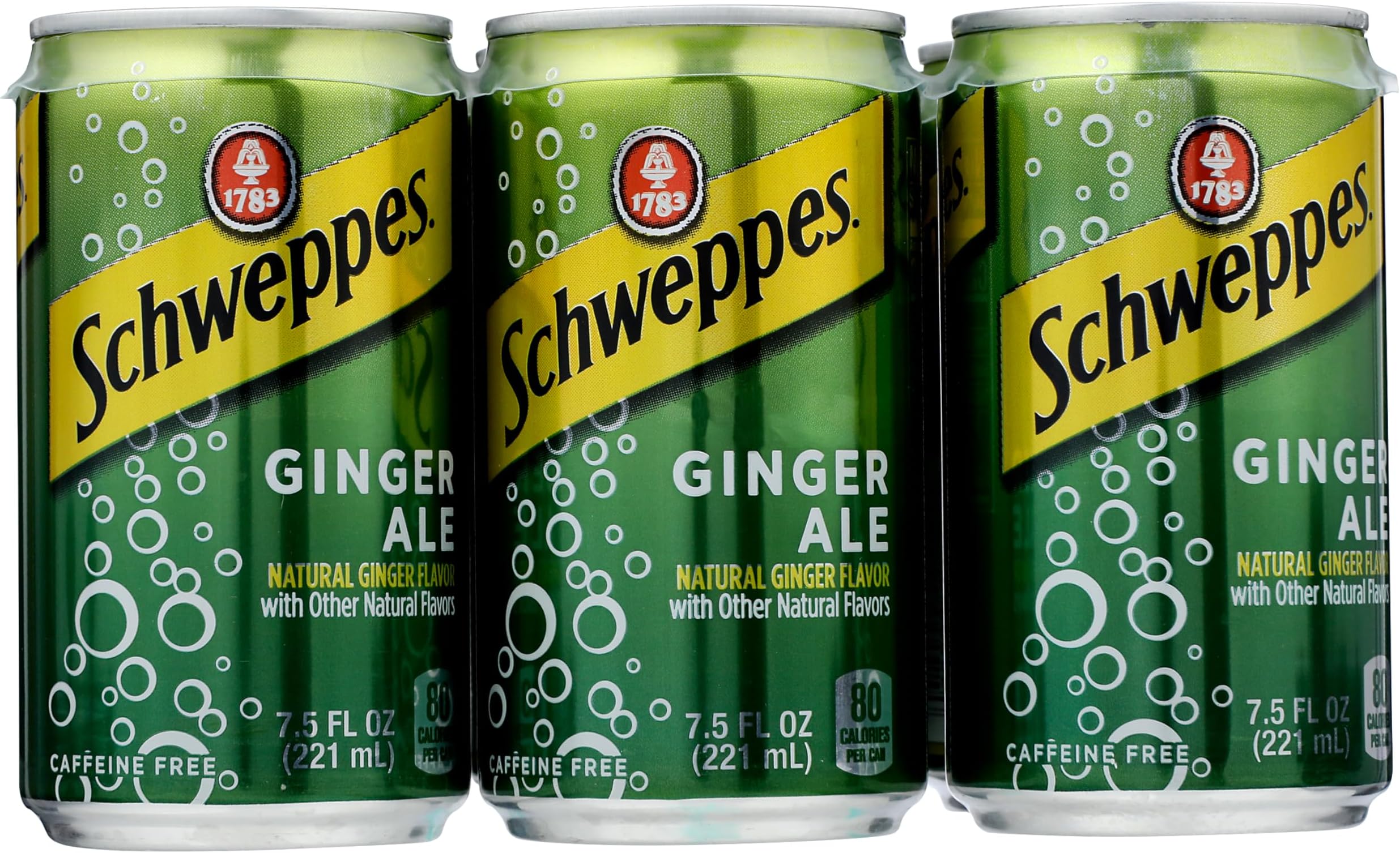 Amazon.com : Schweppes Ginger Ale Mini Can, 7.5 Fl Oz, Pack of 6 ...