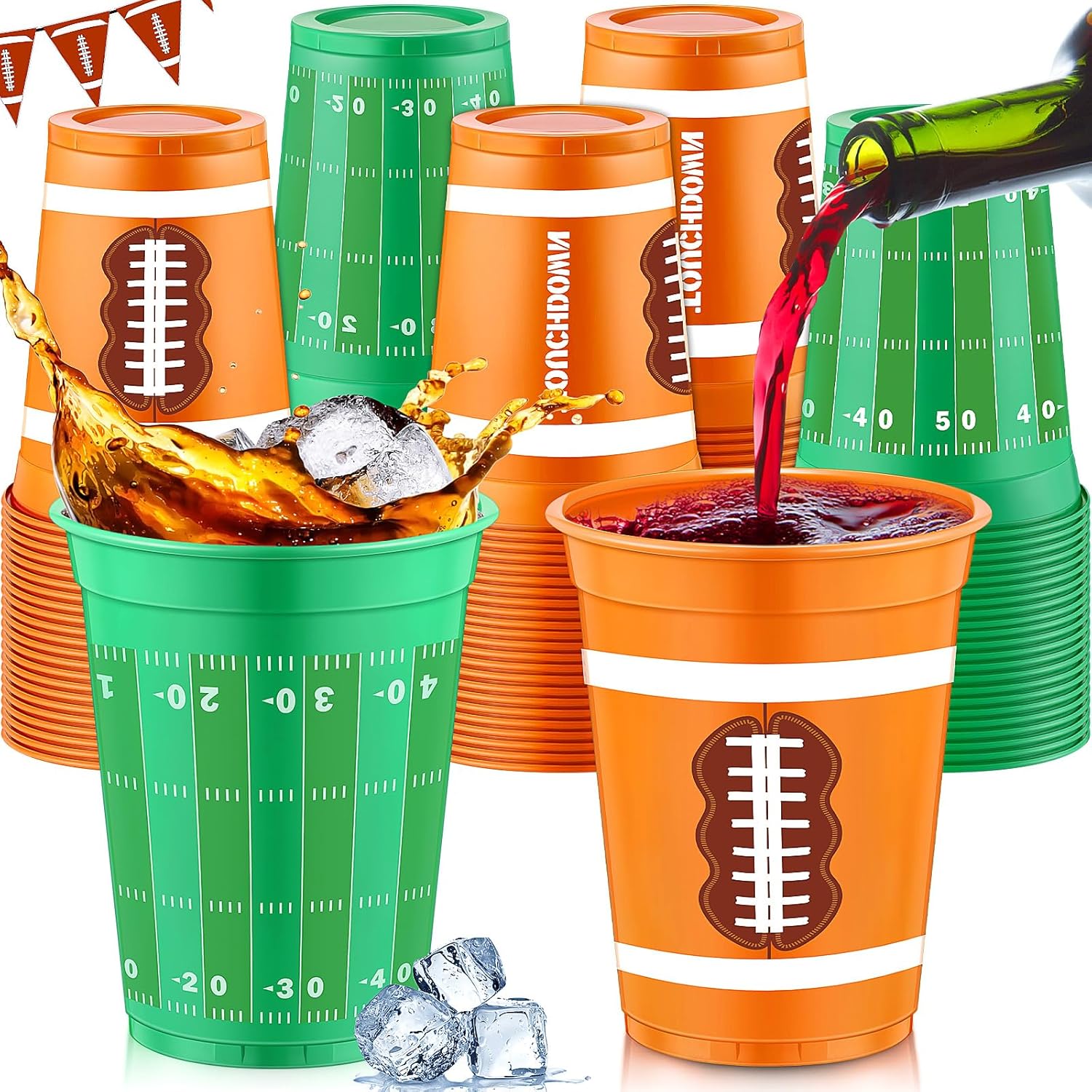 Amazon.com: Dandat 300 Pcs Football Cups Disposable Thick Football ...