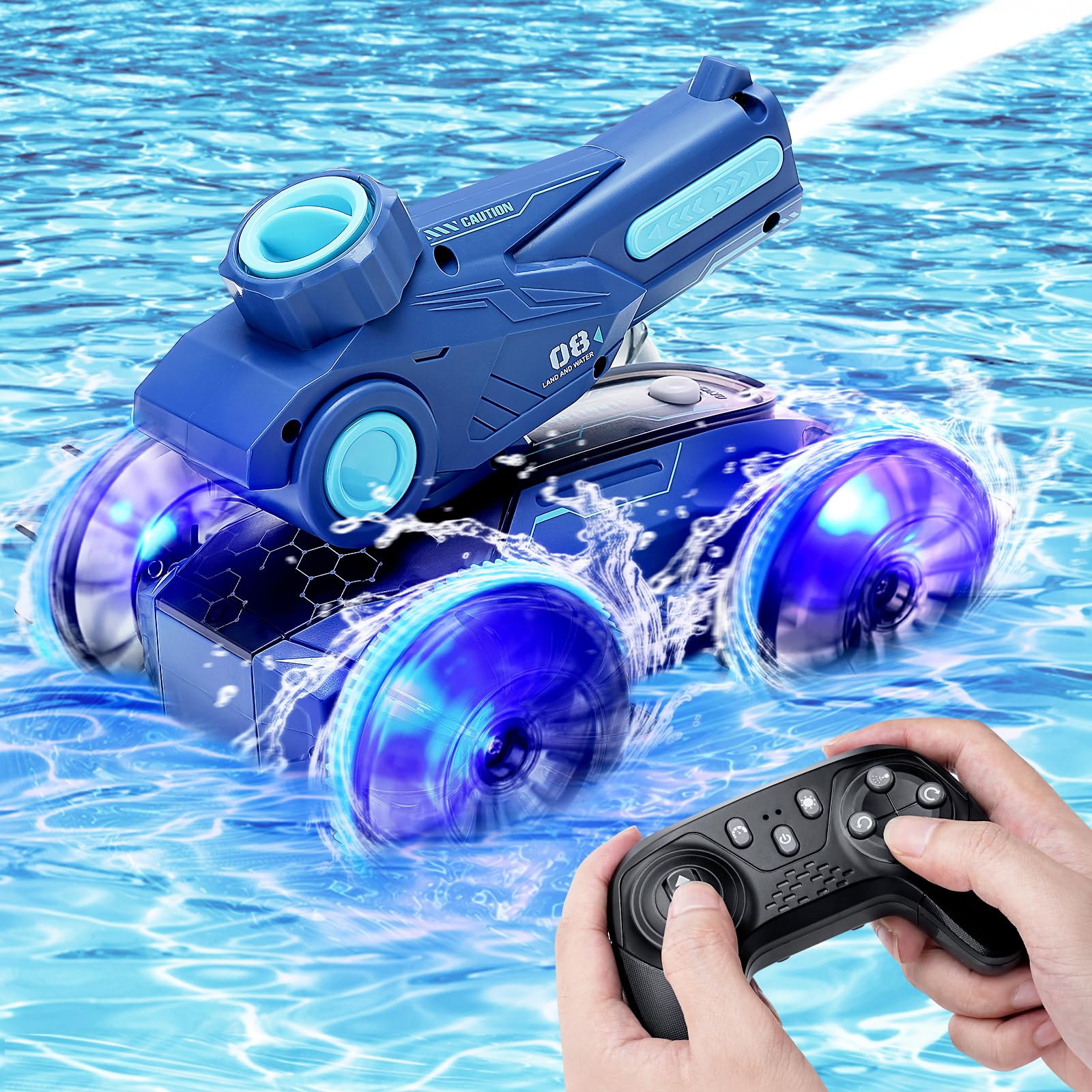 Luckits Amphibious Remote Control Car Amphibious Stunt Vehicle Radio ...