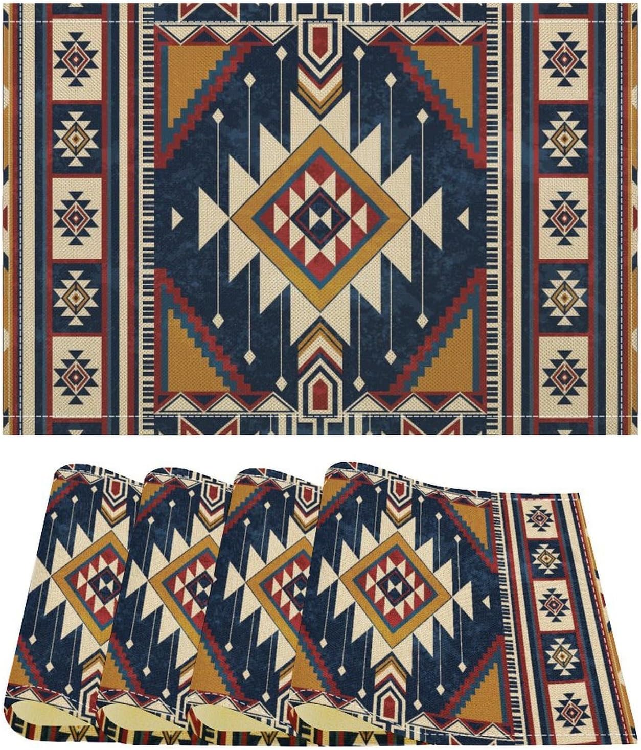 Amazon.com: Aztec Placemats Set of 4, Native American Navajo Nation ...