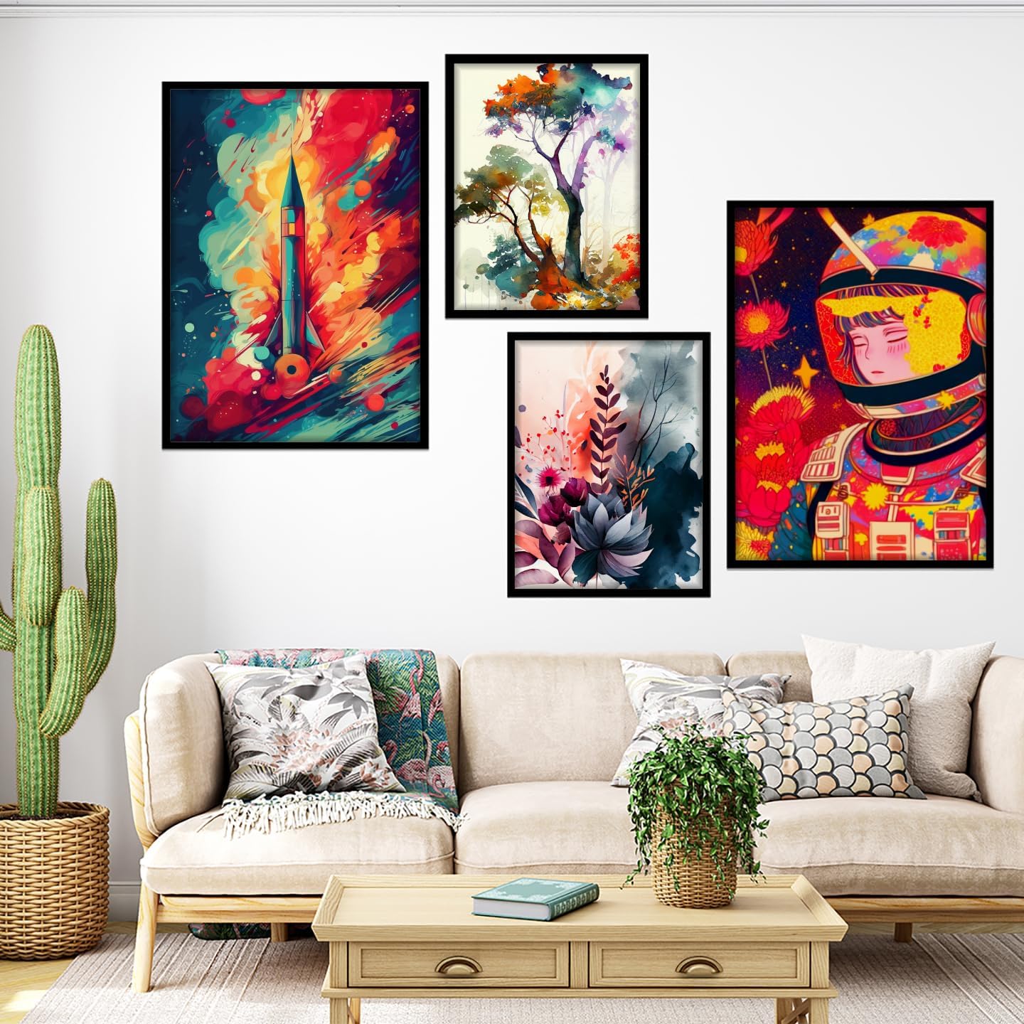 NoWorries Floral & Pop art Framed poster for wall decor/Wall paintings ...