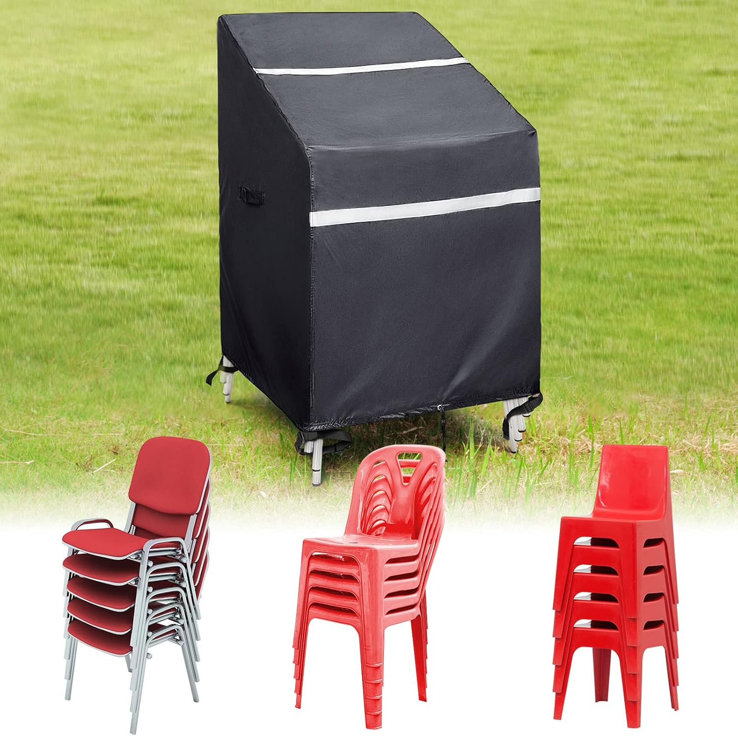 Amazon.com : HIRALIY Stacking Patio Chair Covers, Waterproof High Back ...