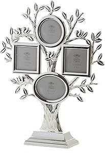 Amazon.com - Silver Plated Family Tree Photo Frame (4 Apertures ...