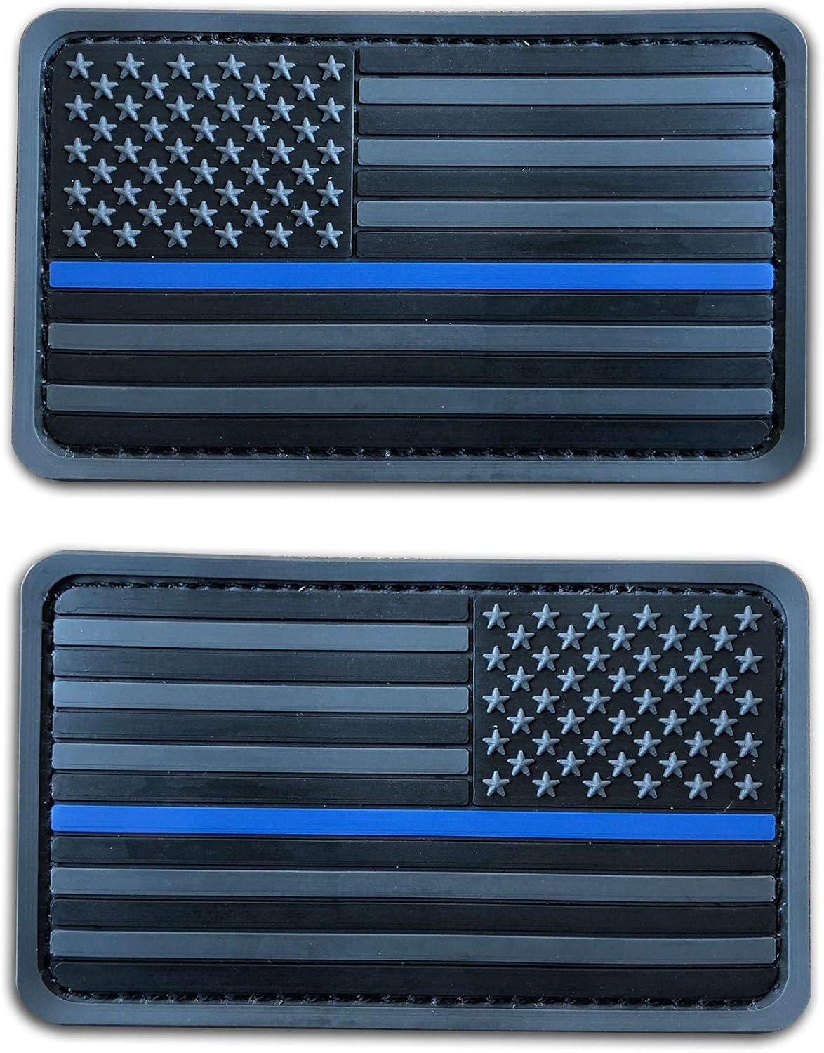 Amazon.com : 2x3.5 3D PVC Rubber Thin Blue Line US USA American Patch ...