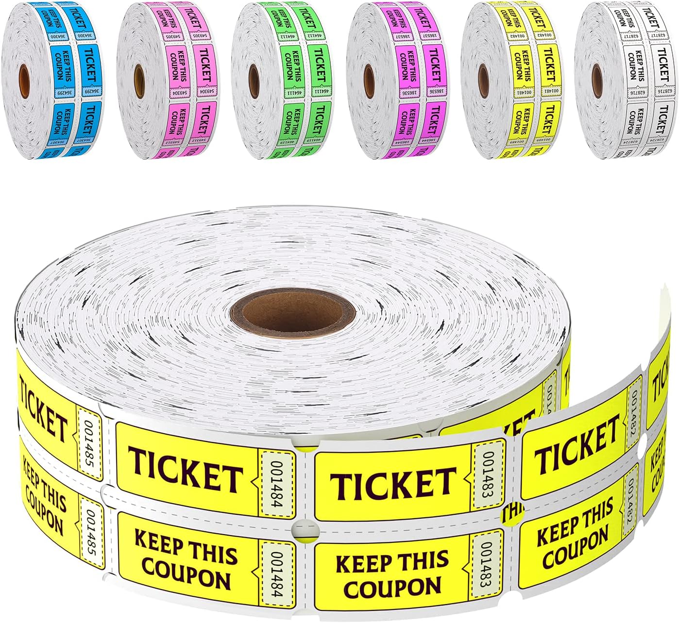 Amazon.com : LKXSPLABE Fluorescence Raffle Tickets Double Roll 2000 ...