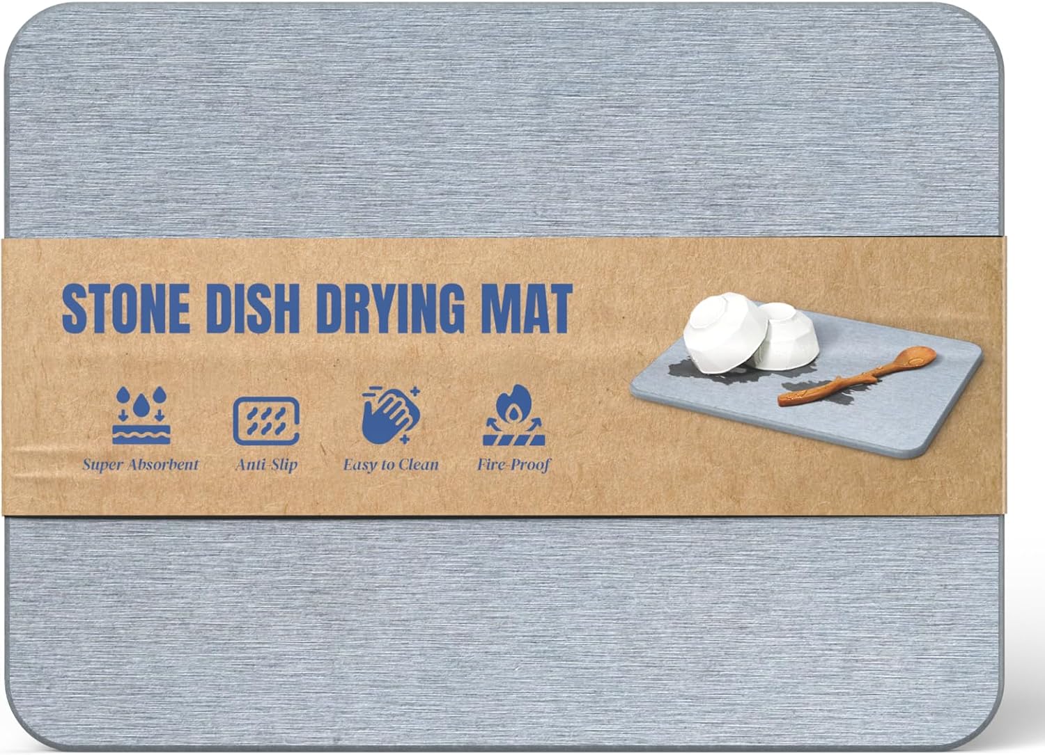 Amazon.com: Plentio Quick Dry Stone Drying Mat for Kitchen Counter ...