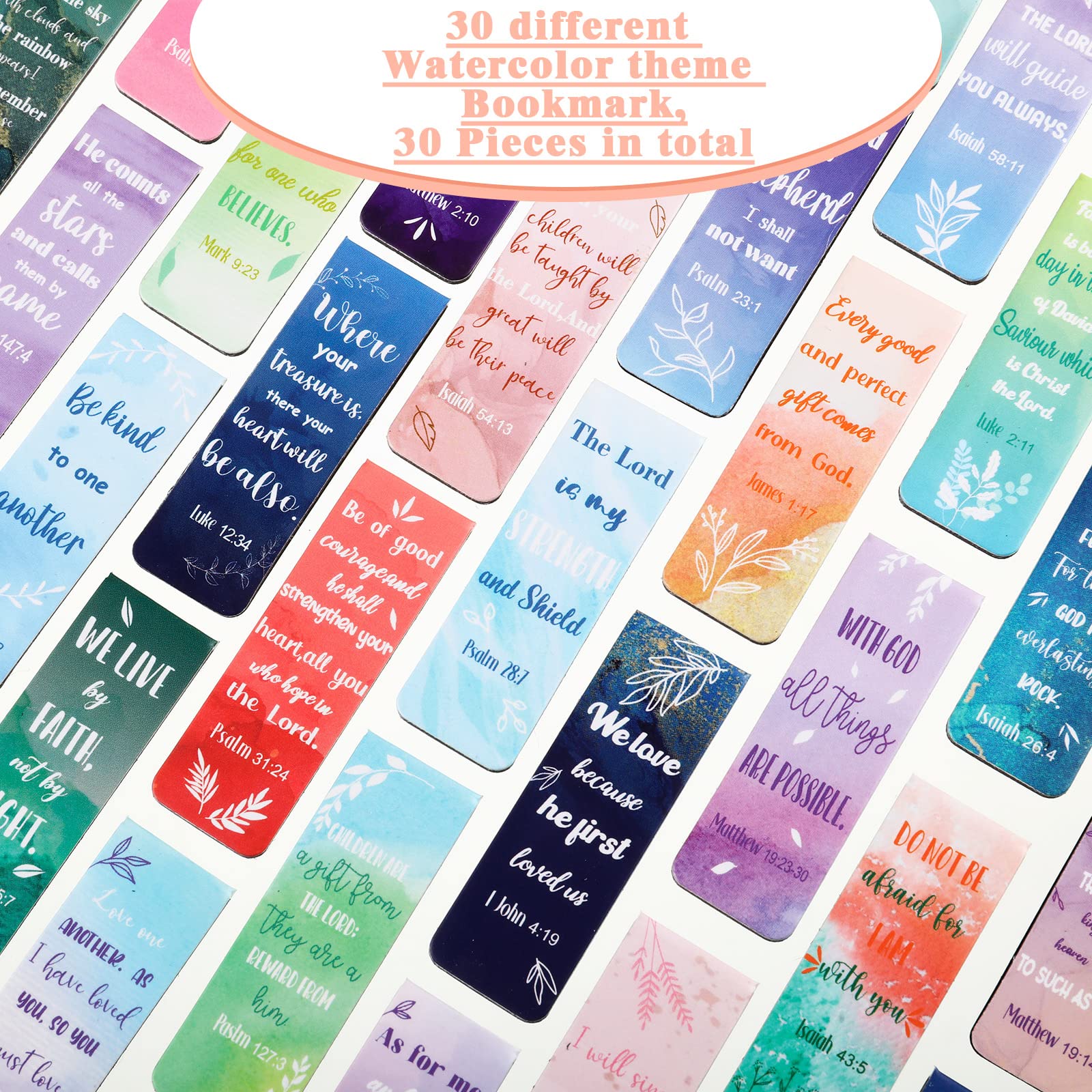 Snapklik.com : 30 Pieces Christian Bookmarks Magnetic Bible Verse ...