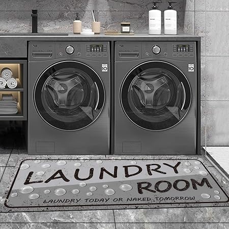 Amazon.com: Ukeler Laundry Room Rug, Laundry Room Floor Rug for Wash ...