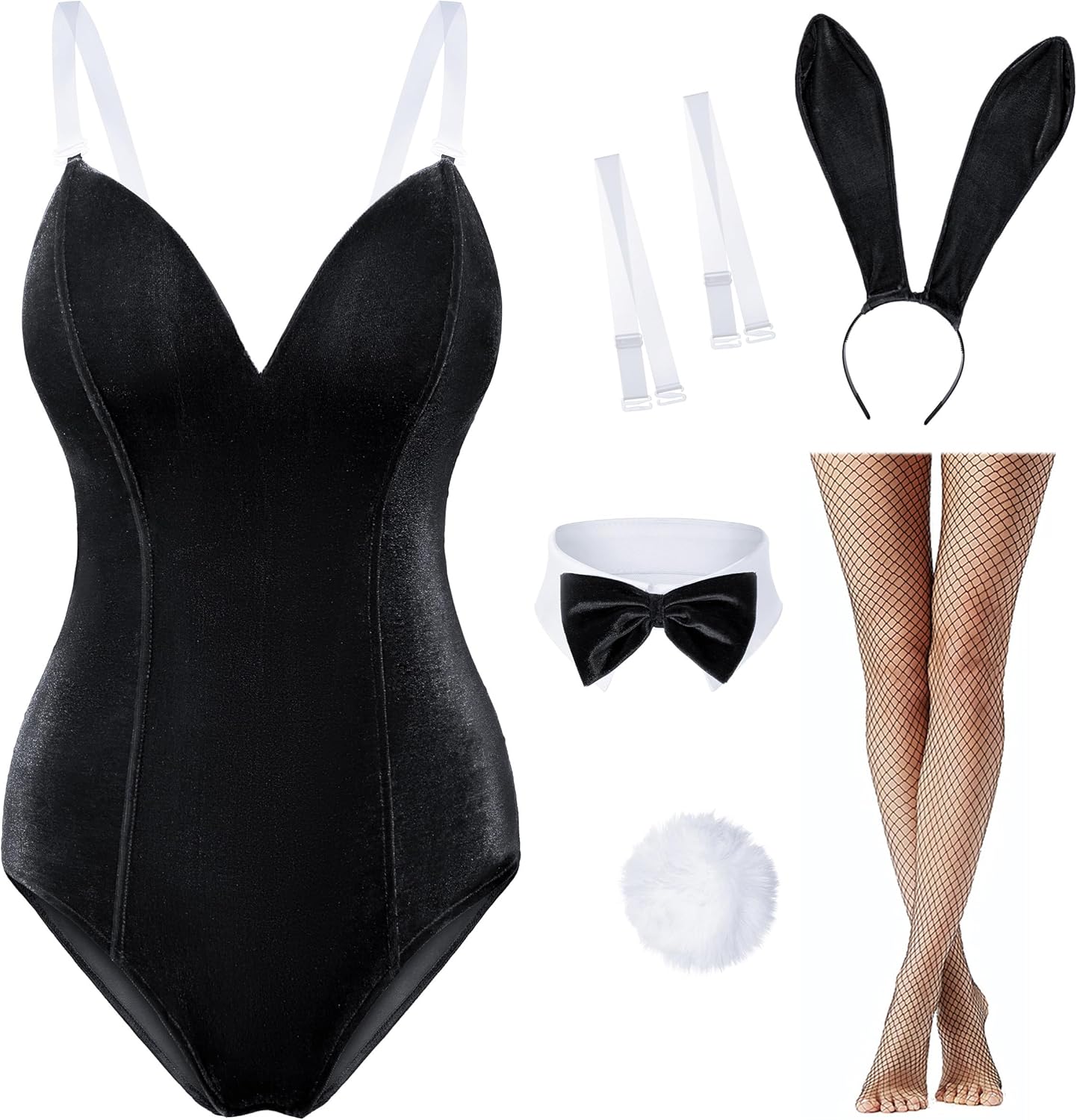 Amazon.com: Women Velvet Bunny Costume Bunny Girl Suit Costume senpai ...