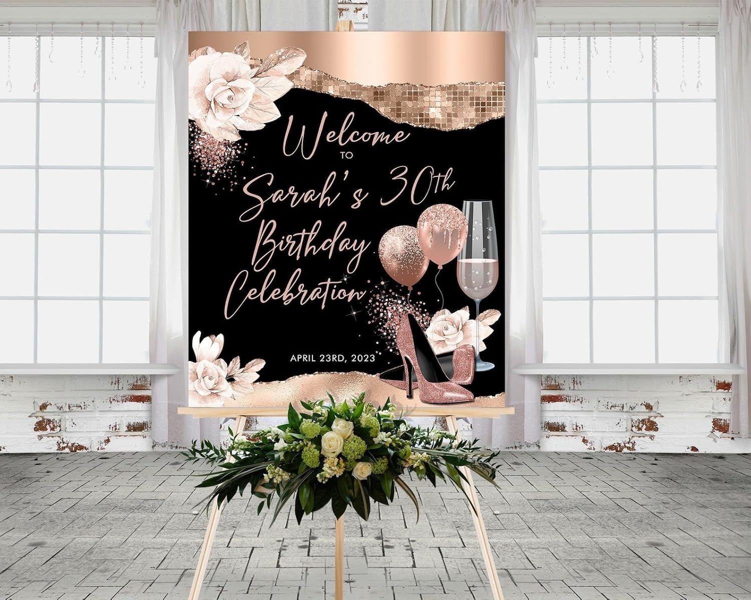 Amazon.com : Birthday Welcome Sign, Custom Happy Birthday Sign ...