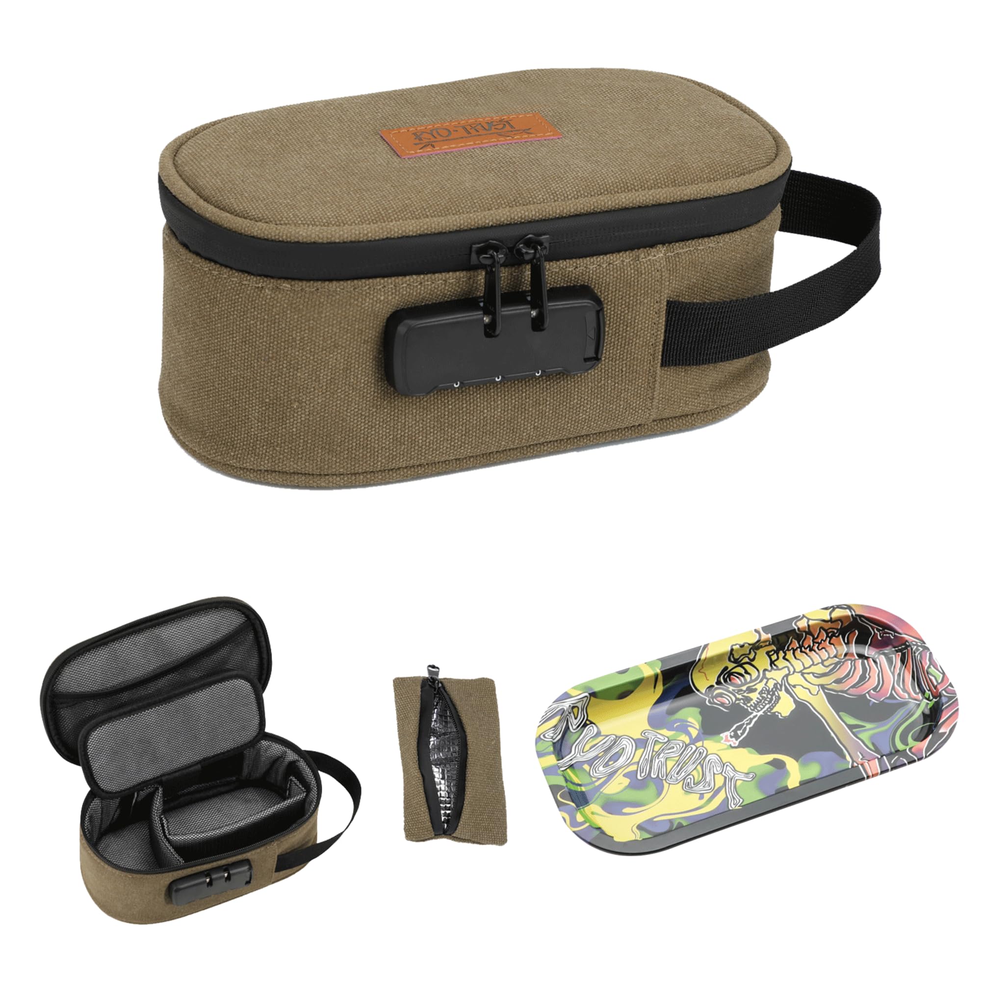 Amazon.com: Smell Proof Bag Containers with Lock, Comes with Metal Tray ...