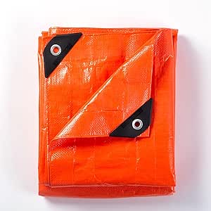 GUARD SHIELD Orange Tarp 8x12 Feet Tarps High Visibility Outdoor Poly ...