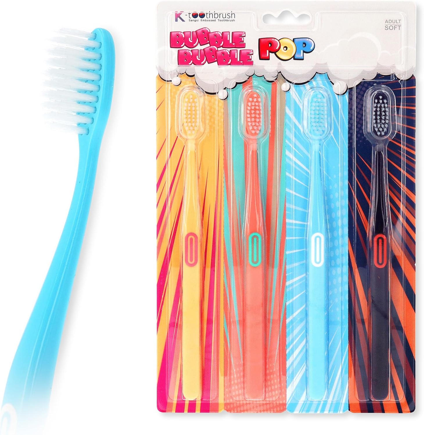 Amazon.com : SANGSI Embossed Bristle Toothbrush, Soft Toothbrushes for ...
