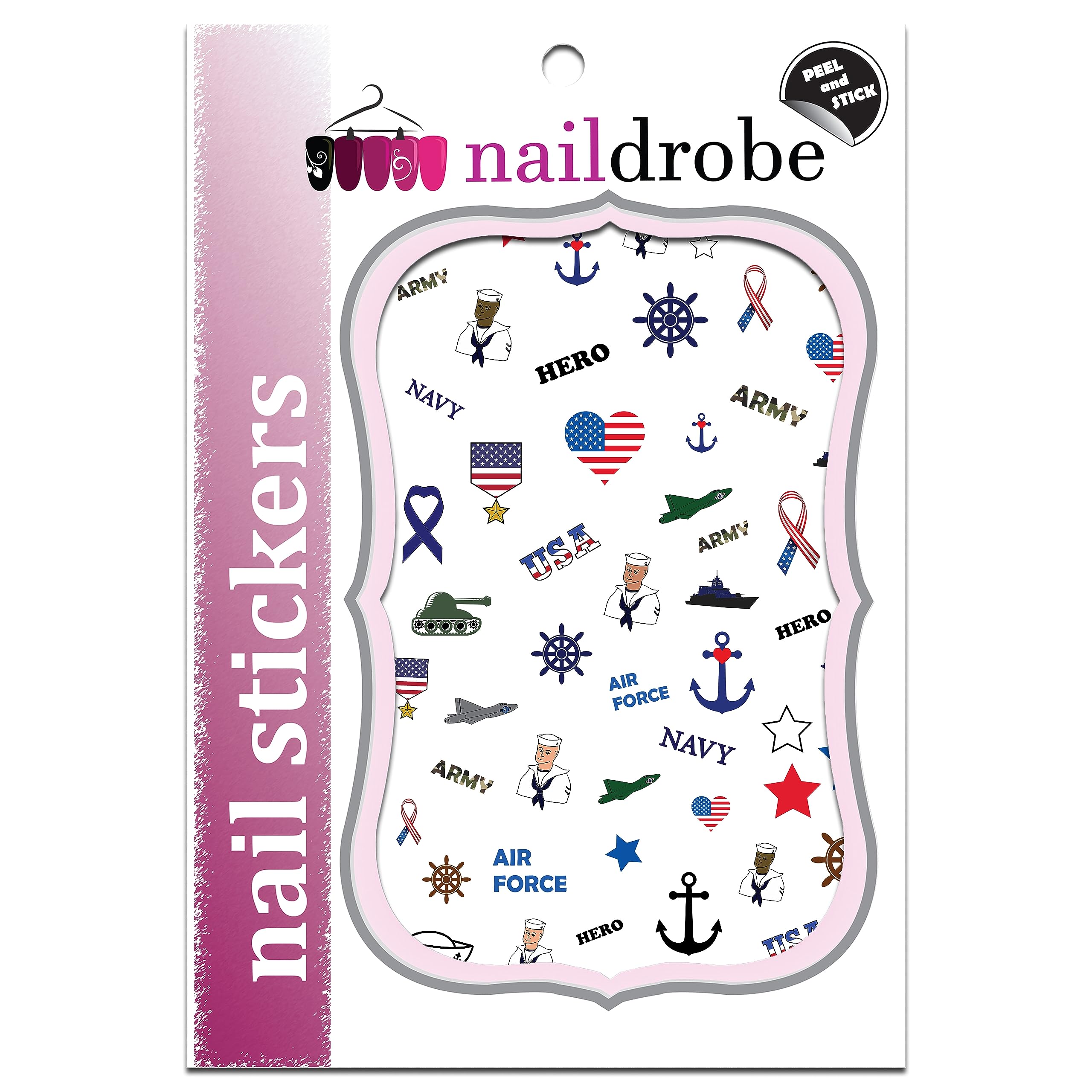 Amazon.com: Naildrobe Military Nail Stickers (Army, Navy, Air Force ...
