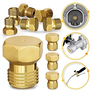 Amazon.com : Natural Gas Orifice – Propane Orifice Kit 10 Pcs Brass Jet ...