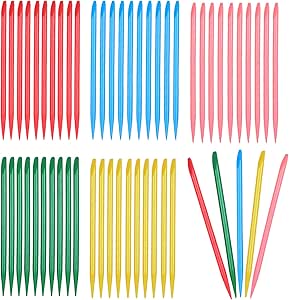 Amazon.com: 50 Pcs Colorful Wooden Stylus for Scratch Art 5 Colors ...