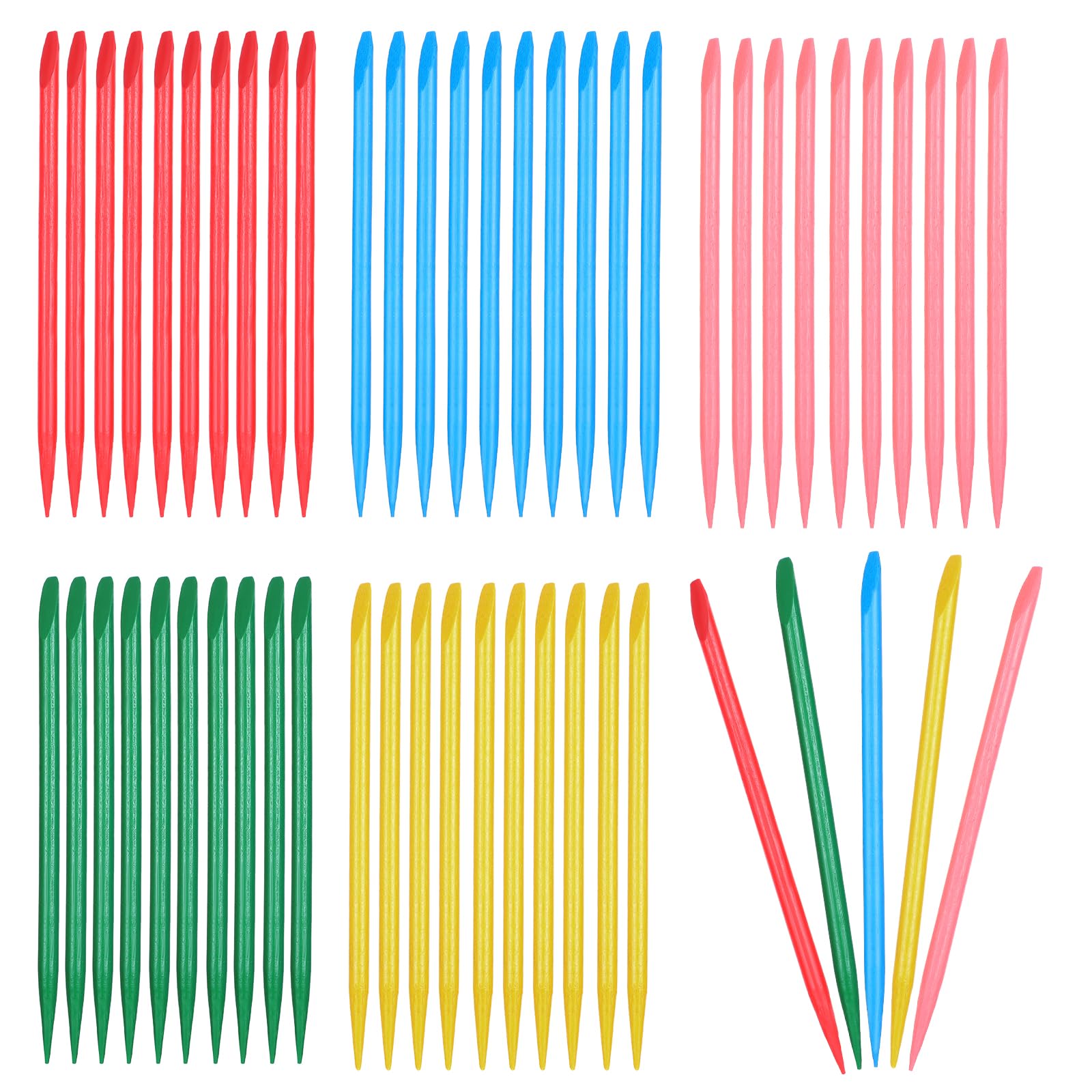 Amazon.com: 50 Pcs Colorful Wooden Stylus for Scratch Art 5 Colors ...
