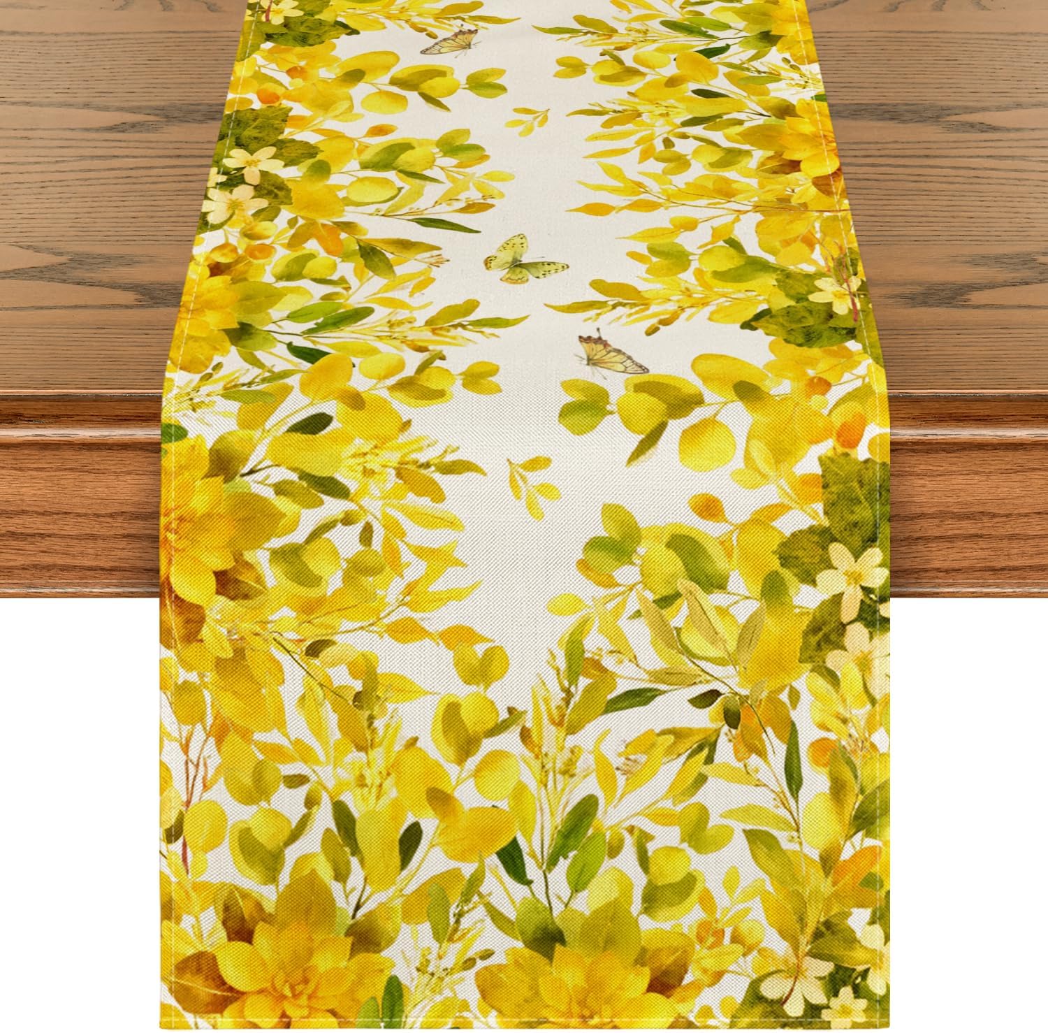 Amazon.com: Artoid Mode Yellow Flowers Floral Eucalyptus Summer Table ...