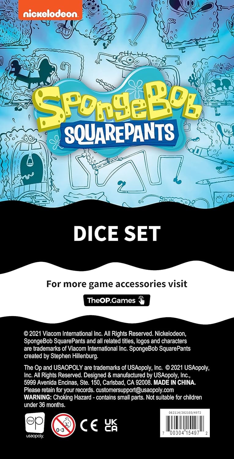 Official Spongebob Squarepants Dice Set | Collectible d6 Dice with ...