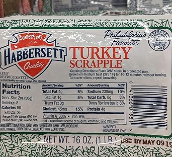 Amazon.com: Habbersett Turkey Scrapple 1 Lb. (12 Pack) : Grocery ...