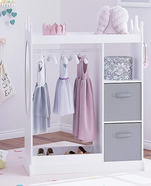 Amazon.com: UTEX Kids Dress up Storage with Mirror and Storage Bin,Kids ...