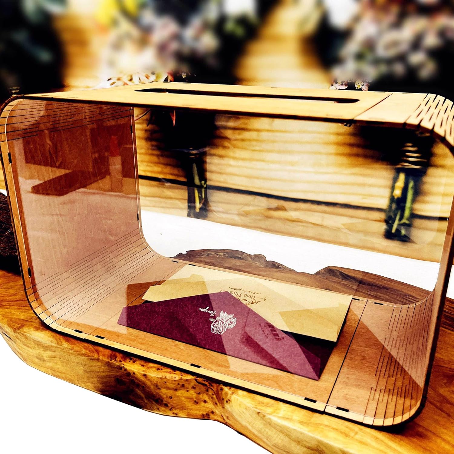 Amazon.com: Neamon Wooden Wedding Card box for Wedding with Acrylic ...