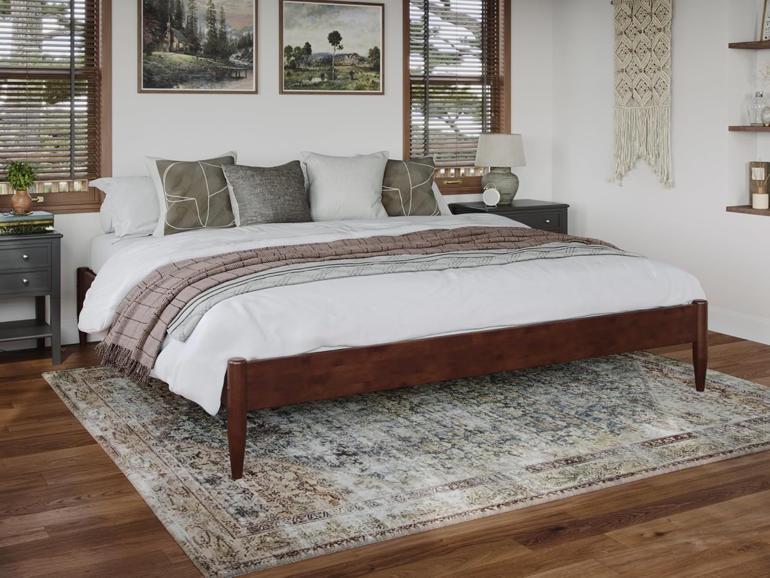 Amazon.com: AFI Pasadena 14" King Basic Platform Bed Frame in Walnut ...