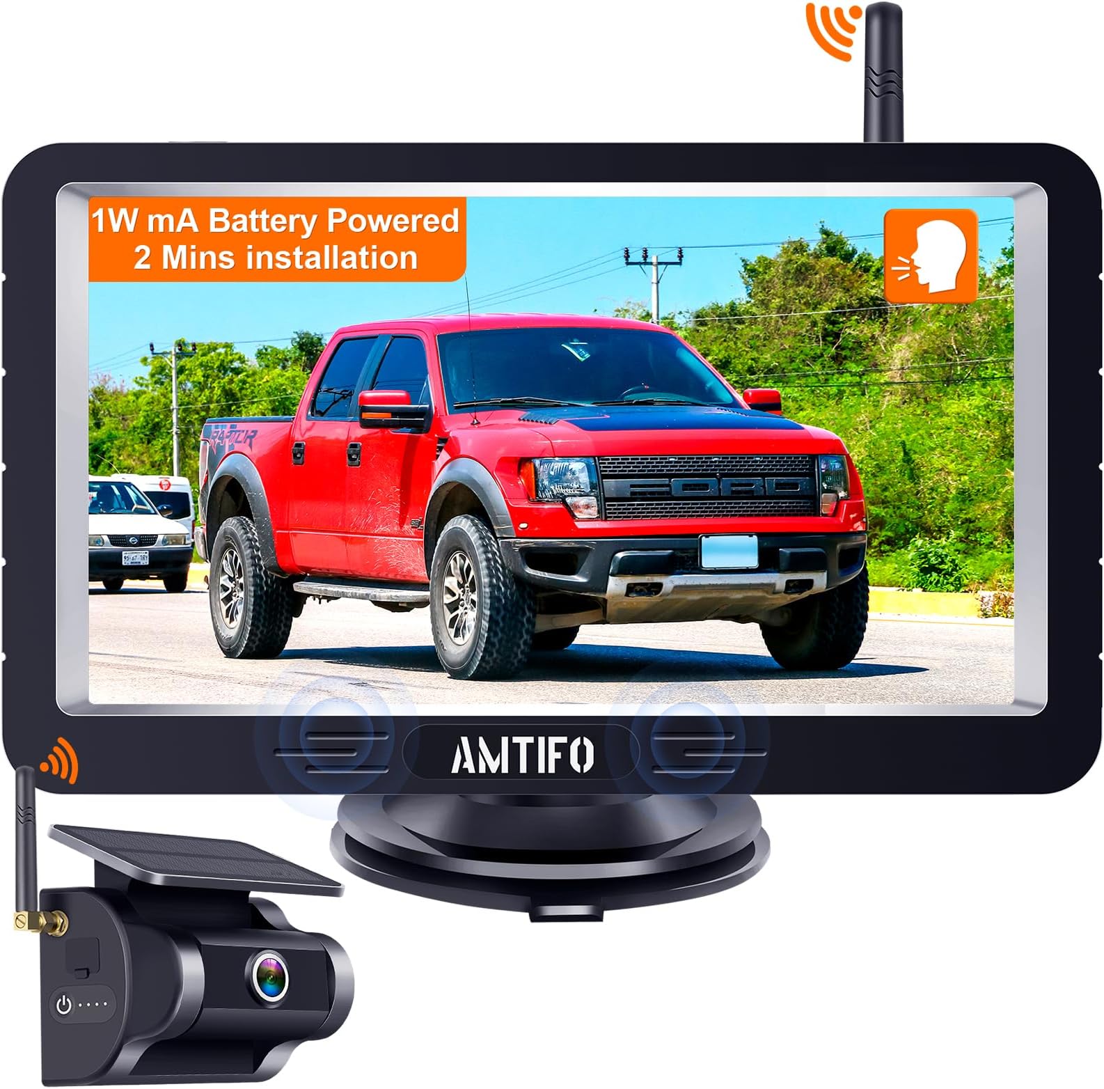 Amazon.com: Wireless Backup Camera Magnetic Solar: Install-Free ...