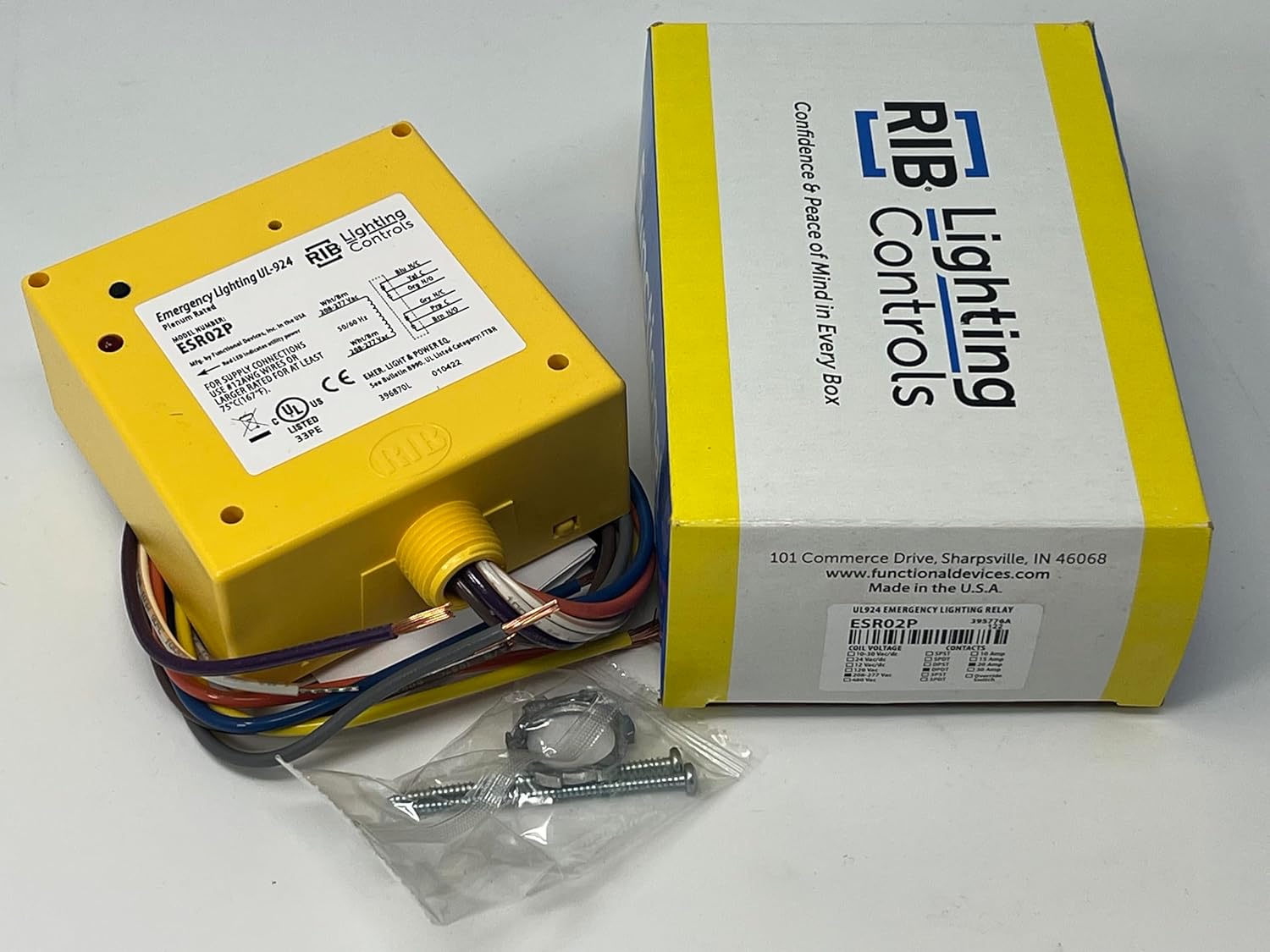 Amazon.com: RIB Lighting Controls ESR02P Emergency UL924 Lighting Relay ...