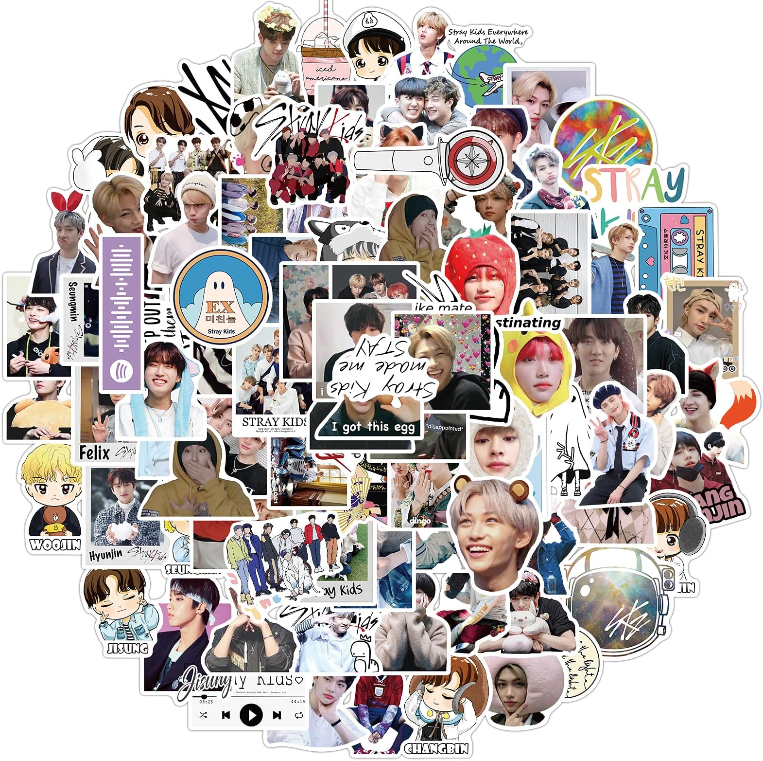 Amazon.com: 100pcs Stray Kids Stickers for Water Bottle, Kpop Pop Star ...