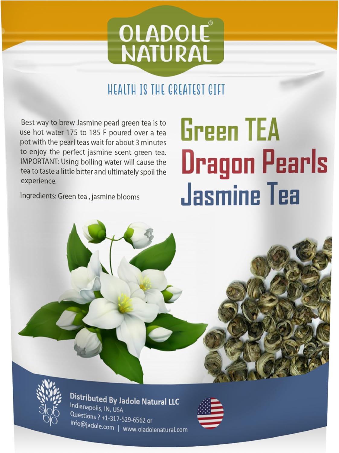 Oladole Natural Jasmine Dragon Pearls Green Tea- 100g | Supports ...