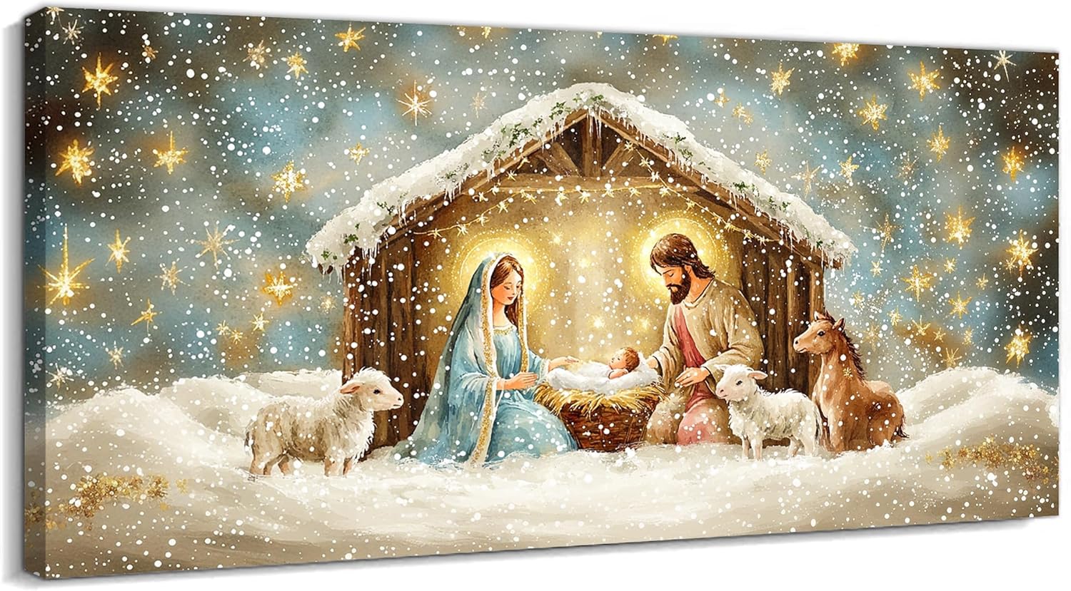 Amazon.com: BYXOLARA Large Nativity Scene Wall Art - O Holy Night ...