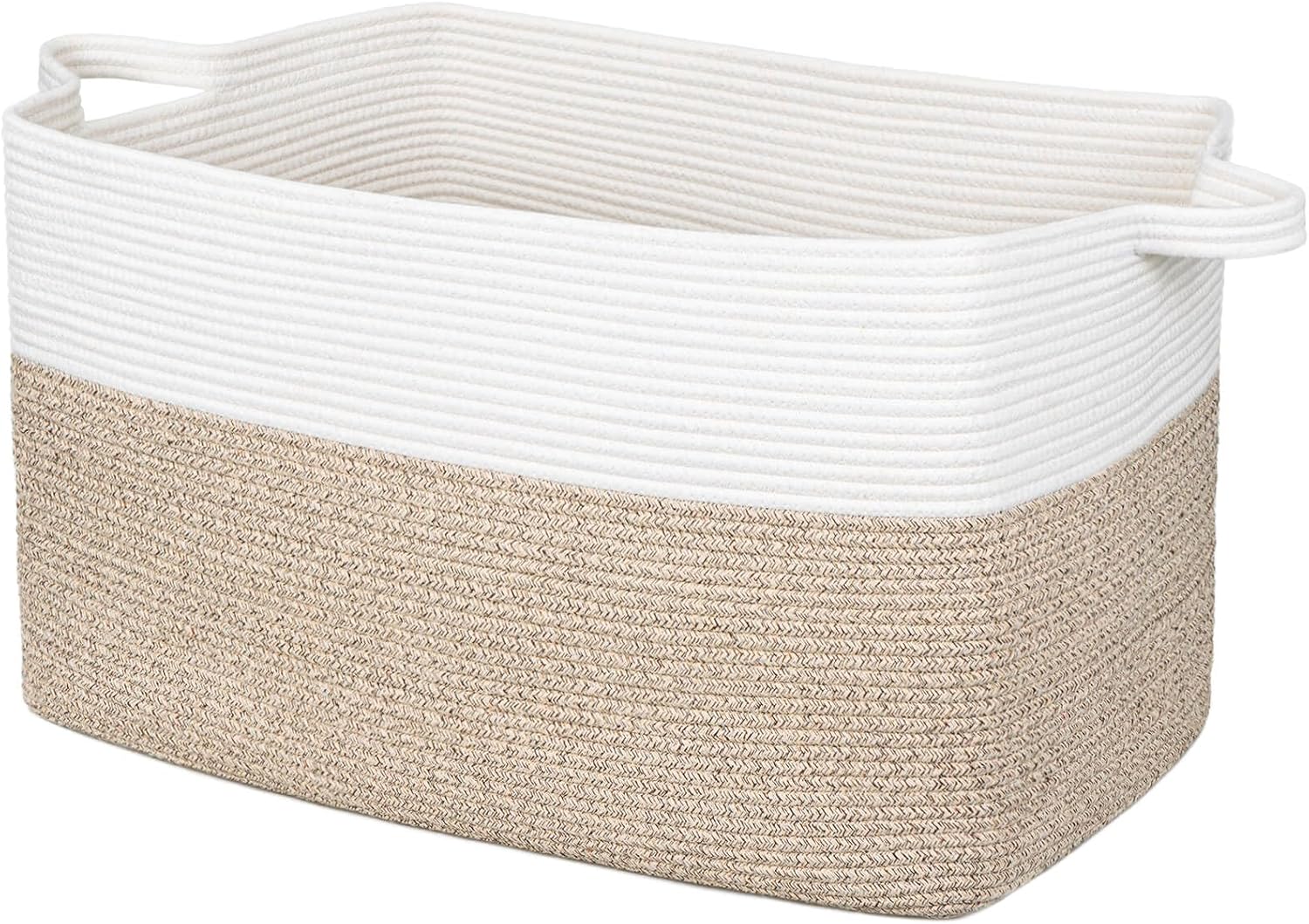 Amazon.com: ZLG Large Cotton Rope Rectangular Basket 90L - 24.4 "x 15 ...