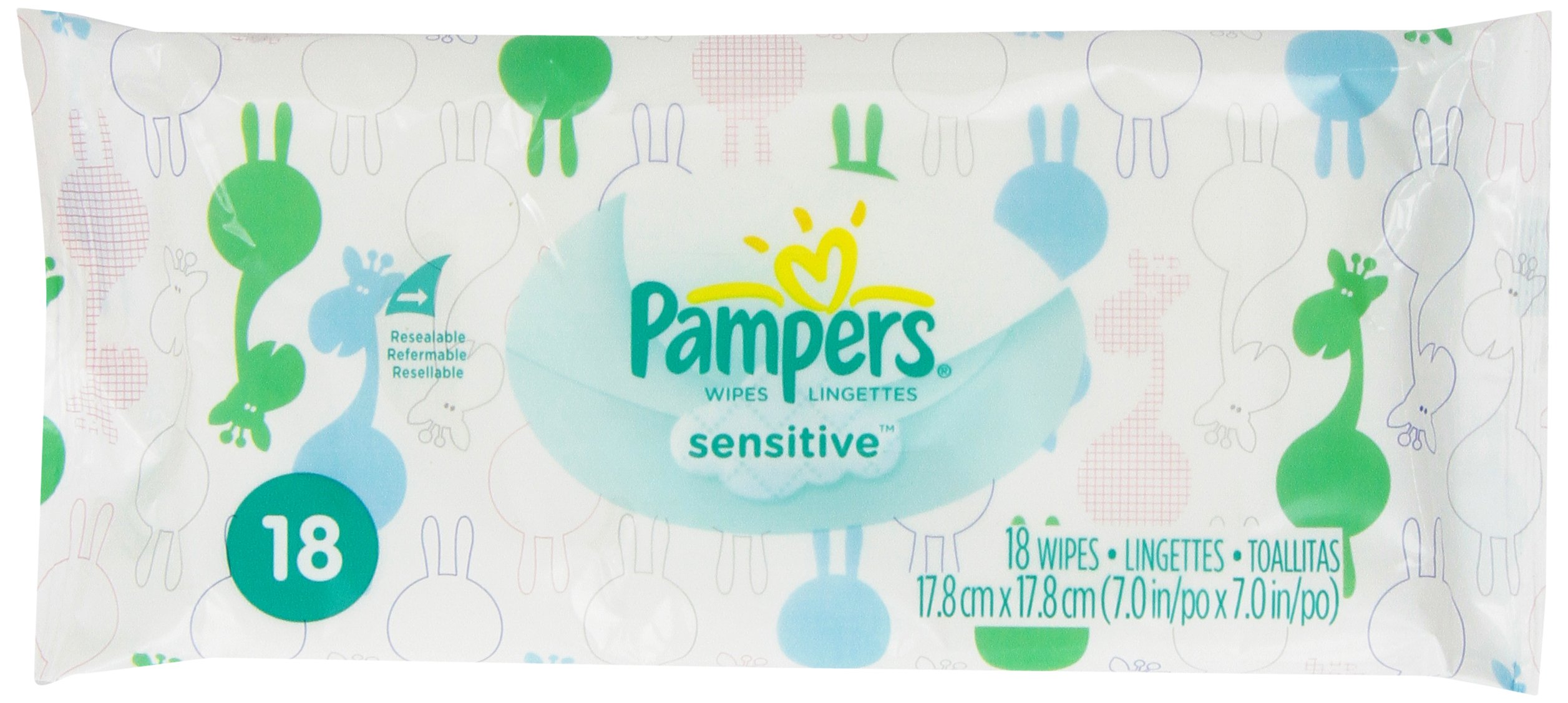 Amazon.com: Pampers Sensitive Wipes Convenience Pack 18 Count (Pack of 24)