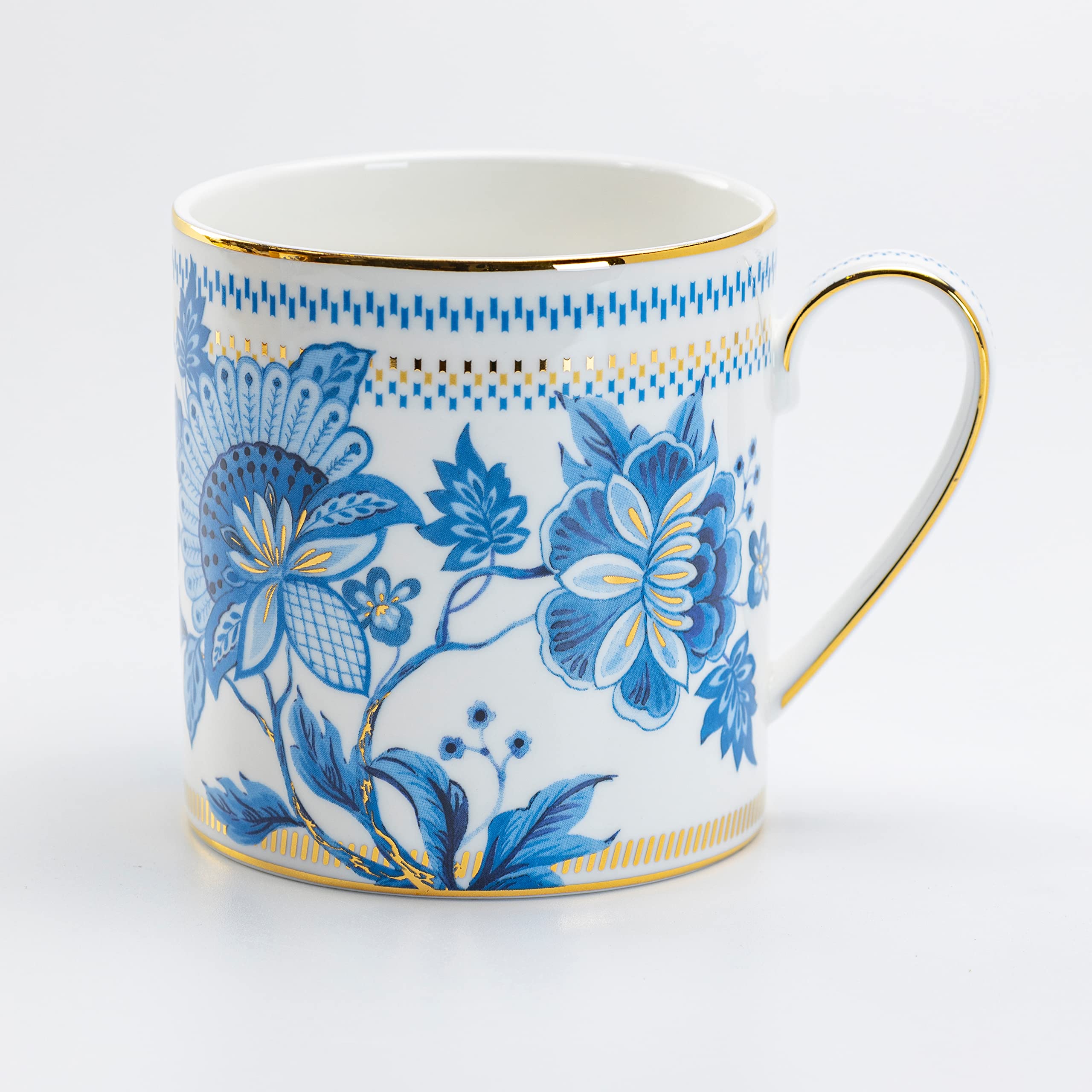 Snapklik.com : Gracie Bone China Blue Danube Coffee Mugs