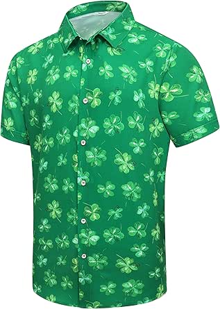 Amazon Simmashah Mens Hawaiian Shirt Short Sleeves St Patrick S