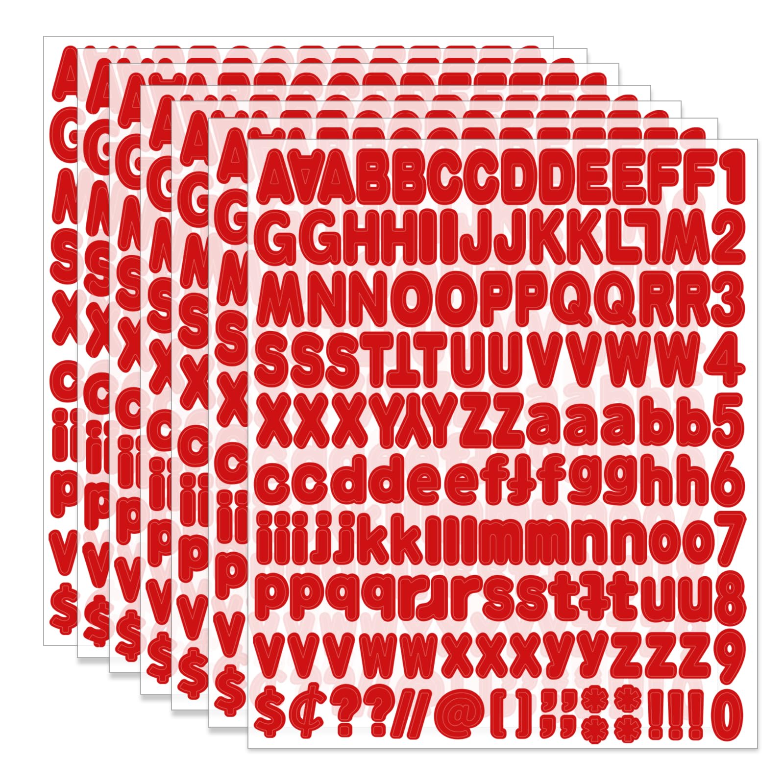 Amazon.com: Alphabet Sticker,1''Inch 12 Sheets Red Letter Stickers,Self ...