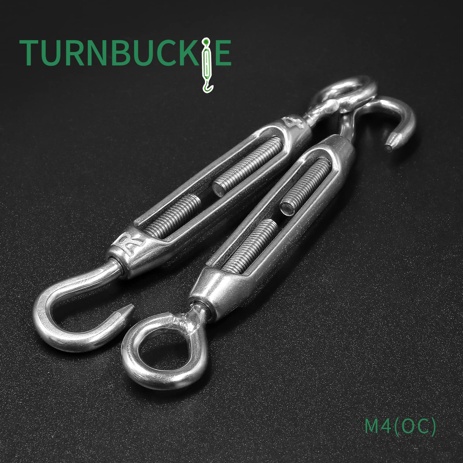 Snapklik.com : 3PCS M4 Hook & Eye Turnbuckle 304 Stainless Steel ...