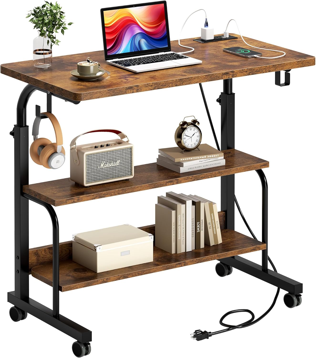 Amazon.com: SogesHome 31.5 inches Adjustable Table Mobile Bed Table ...