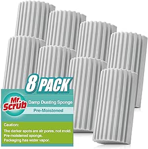 Amazon.com: 8 Pack Damp Dusting Sponge Duster, Grey Dust Cleaning ...
