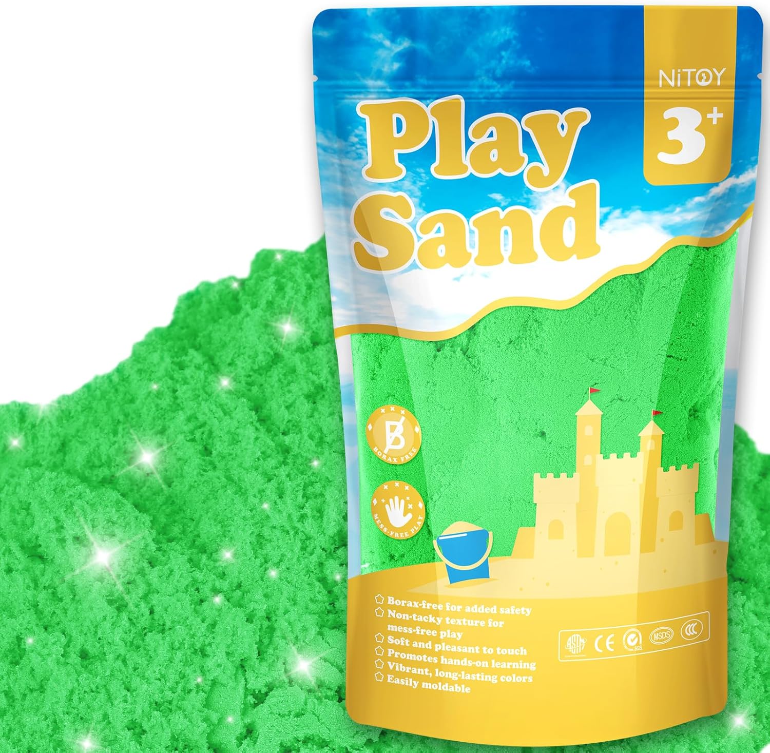 Amazon.com: NiToy 2.2Lbs Play Sand, Never Dries Out-Fun for 3 Years and ...