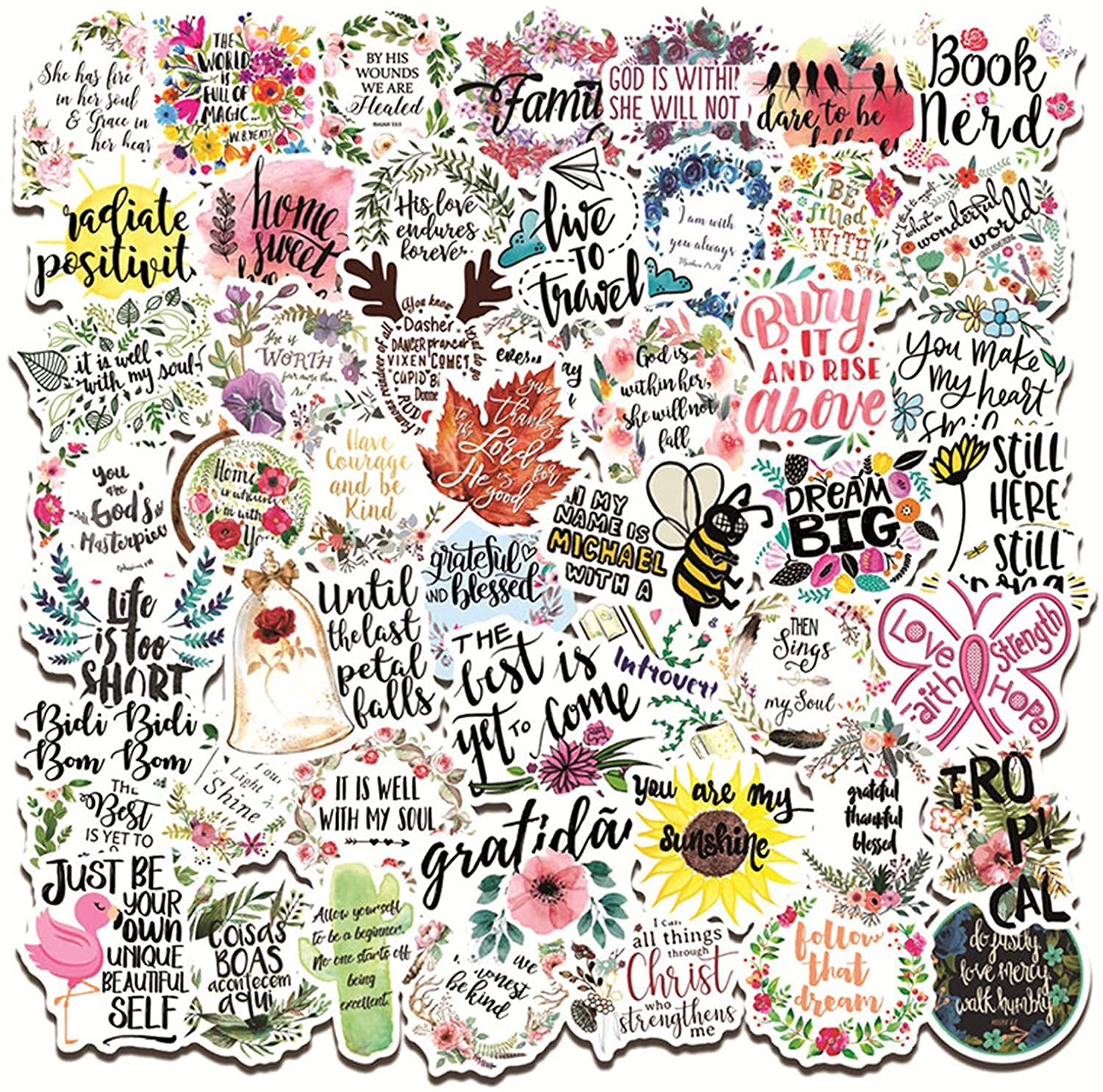 Buy Inspiration Stickers 50Pcs Motivational Words Stickers for Laptop ...