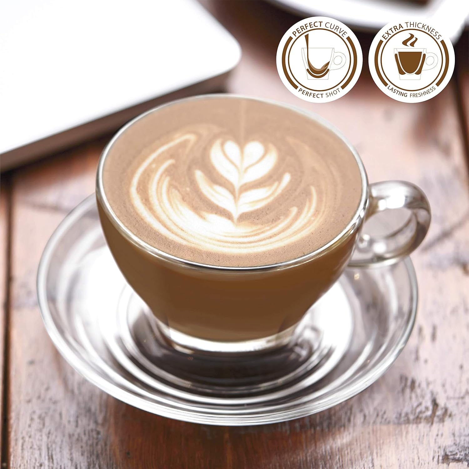 Ocean Caffe Latte Cup & Saucer Set 260 Ml Set Of 3, Espresso Cup, Tea ...
