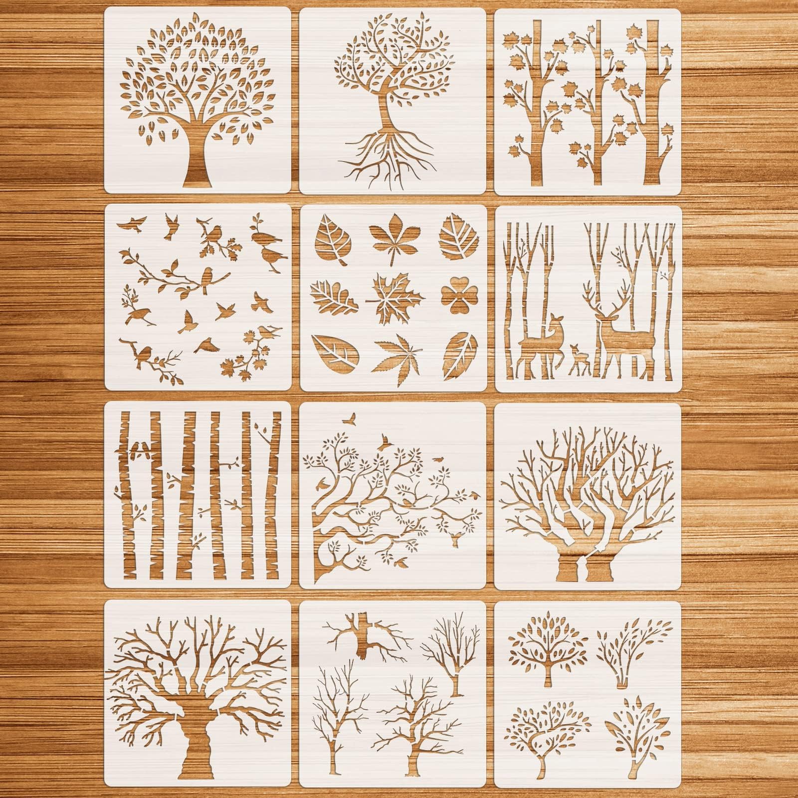 GSS Designs Tree Stencil - Large Tree Stencil for Painting & Craft ...