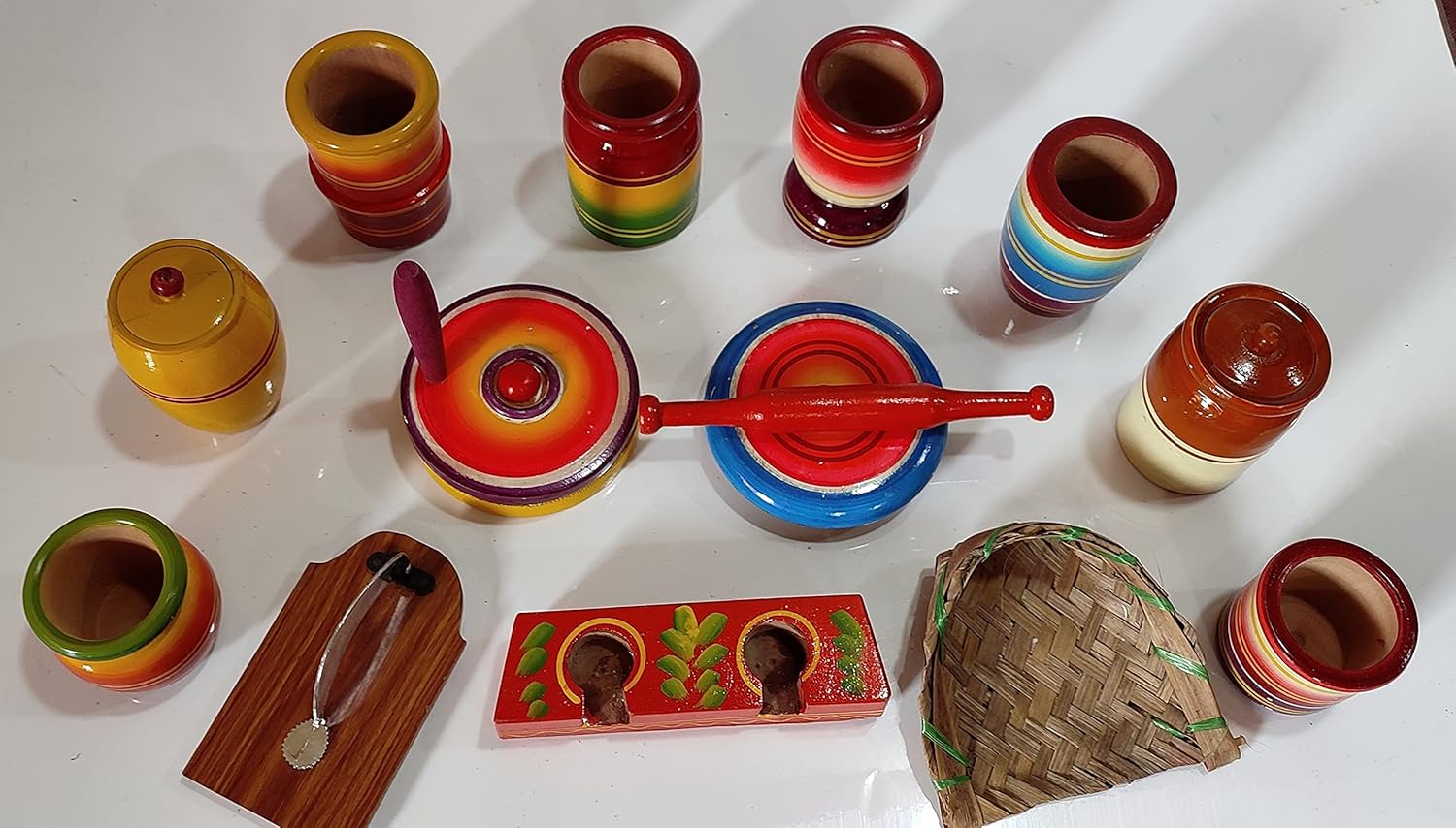 Buy Wooden Kitchen Set Toys ,Bhatukali Indian Traditional Toy Set from ...