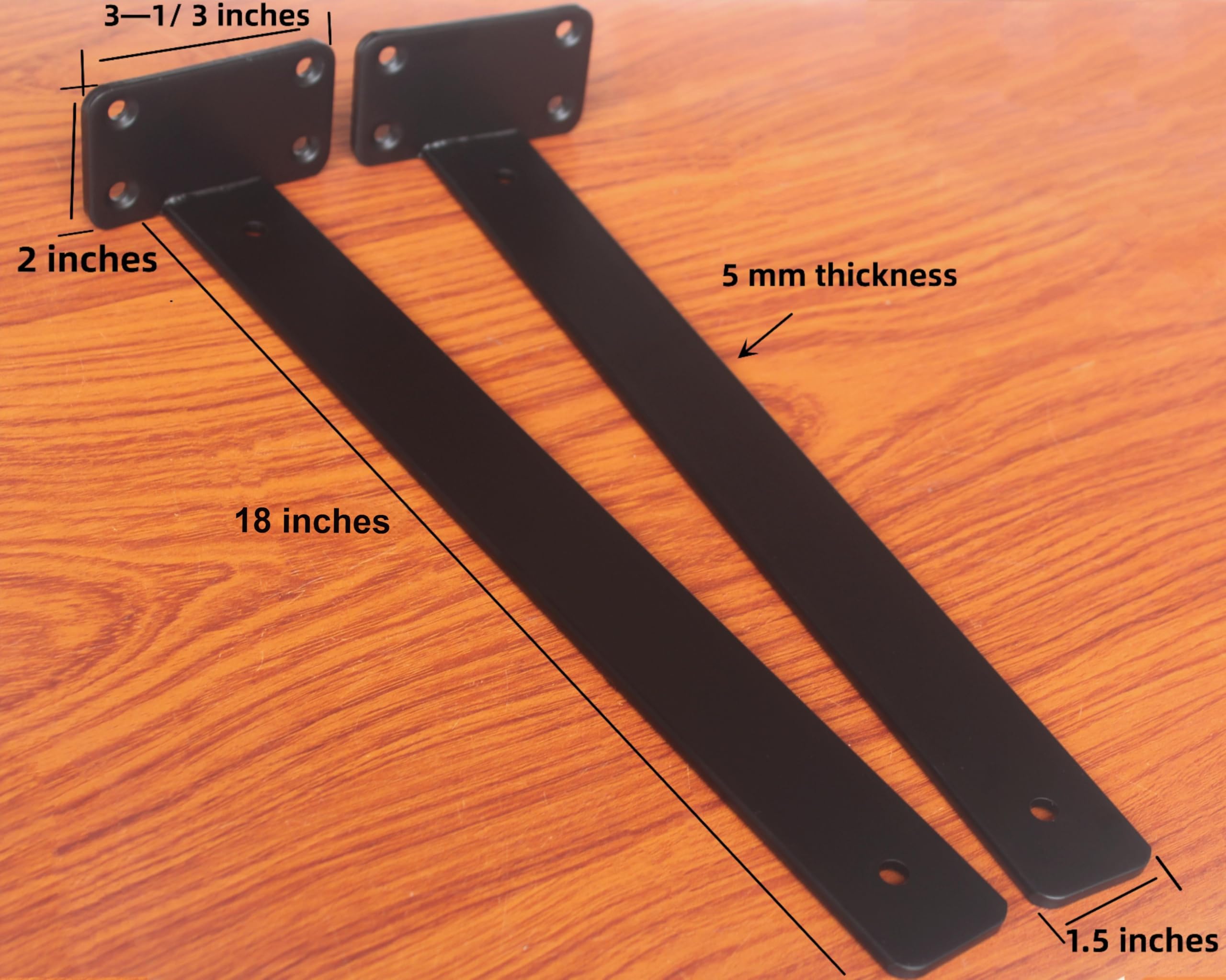 Snapklik.com : 12 Pack - 18 Inch Black Hidden L Shelf Bracket