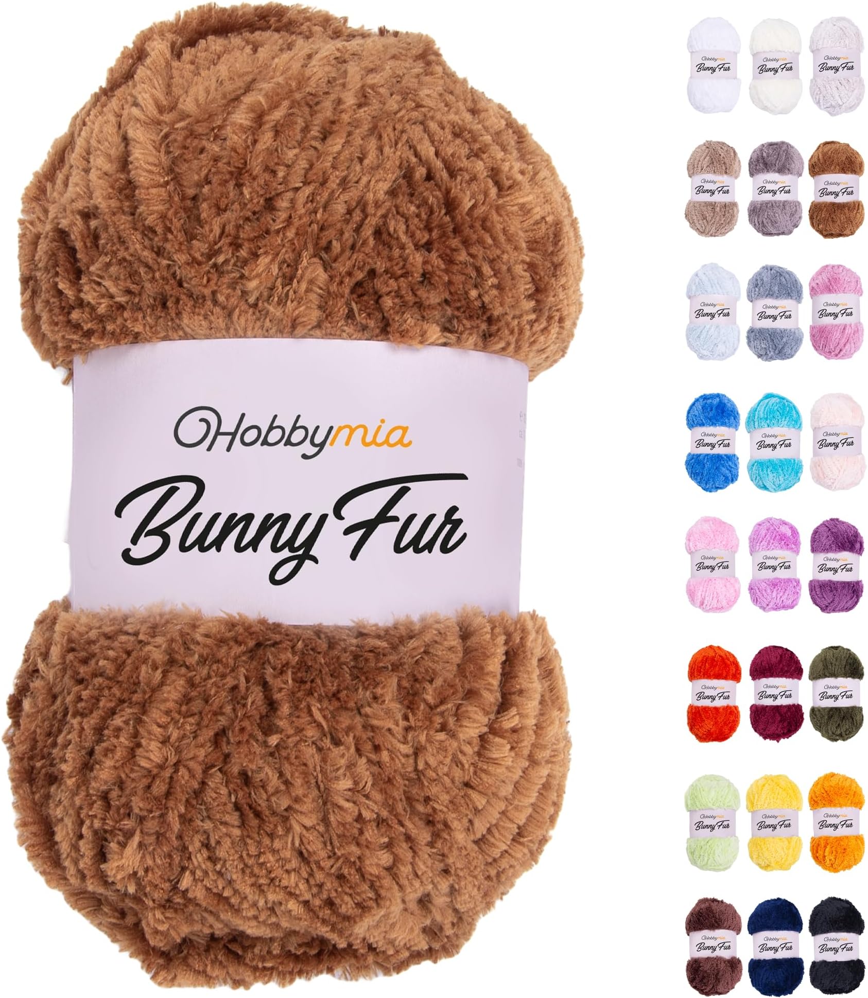 Amazon.com: Yarnart Mink Fur Yarn, Soft Fur Yarn Chunky Fluffy Faux Fur ...